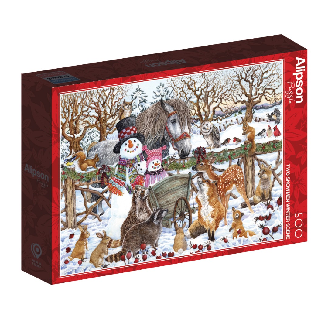 Alipson Puzzle - Two Snowmen Winter Scene - 500 Stukjes - 500 Stukjes ...